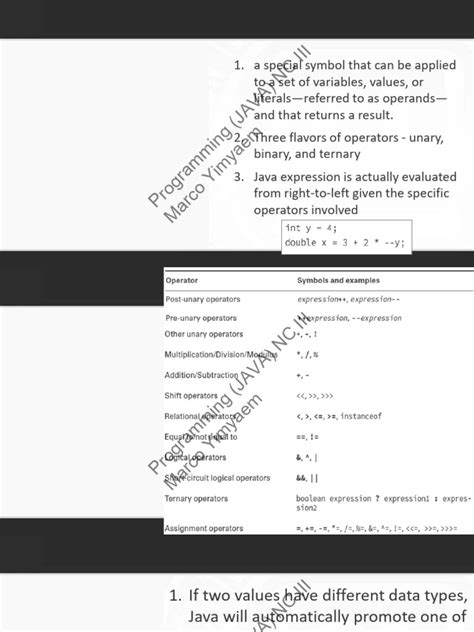 Chapter 2 Operators And Statements Pdf Boolean Data Type Integer
