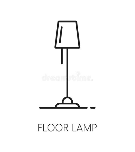Office Light And House Floor Lamp Outline Icon Stock Vector