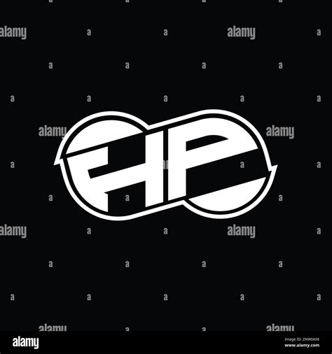 HP Logo Monogram Abstract Infinity Shape Half Round Vector Images Design Template Stock Photo