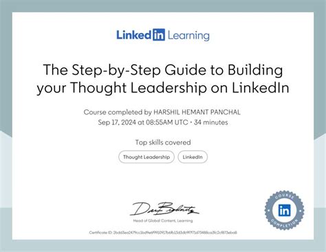 Harshil Hemant Panchal On Linkedin Certificate Of Completion