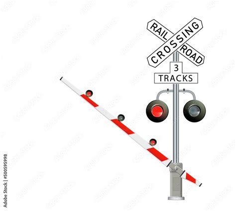 Road Signs And Railroad Crossing Barriers Are Used In The United States