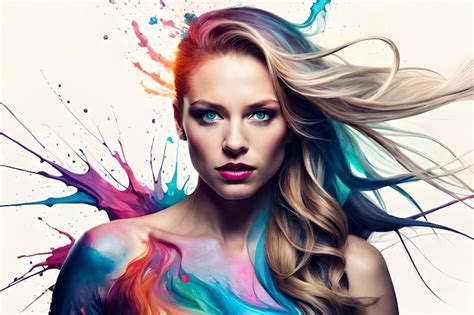 Premium Ai Image A Poster For The Show Features A Woman With Blonde Hair And Blue Eyes