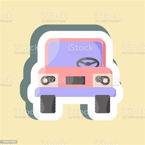 스티커 지프 교육 기호에 적합합니다 편집 가능한 간단한 디자인 디자인 템플릿 벡터 간단한 그림 4x4 자동차에 대한 스톡 벡터