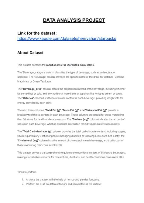 DATA Analysis Project DATA ANALYSIS PROJECT Link For The Dataset