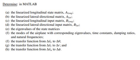Solved The Following Stability And Control Derivatives For A Chegg Com