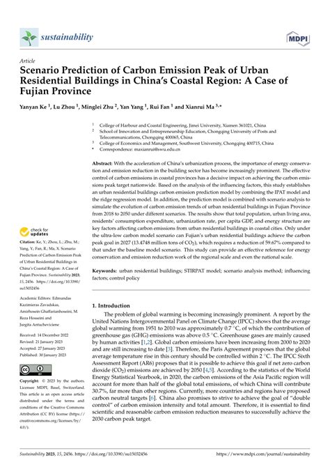 Pdf Scenario Prediction Of Carbon Emission Peak Of Urban Residential Buildings In Chinas