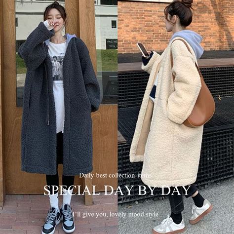 데일리나인 무료배송 Dnyne 여성 양털 뽀글이 롱코트 점퍼 여성 후드 잠바 자켓 패딩 여자 아우터 점퍼