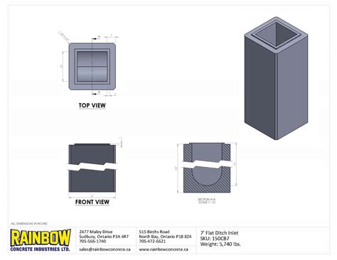 Catchbasin Ditch Inlet Mm X Mm X Mm X X Rainbow Concrete