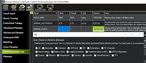 Missing Arming Check Bitmask Mission Planner Ardupilot Discourse