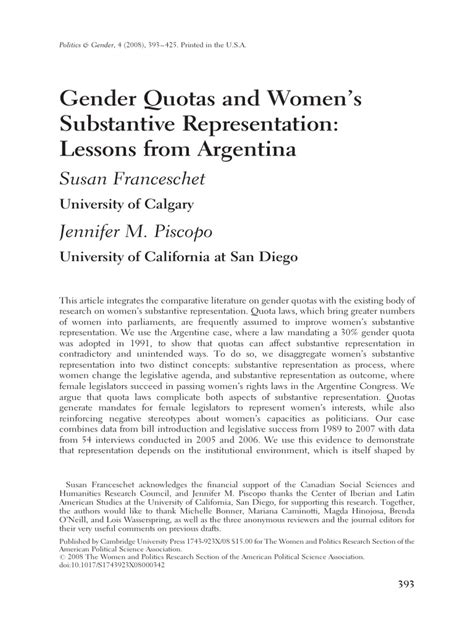 Gender Quotas And Womens Substantive Representation Pdf Gender Gender Studies Gender Quotas And Womens Substantive Representation Pdf Gender Gender Studies