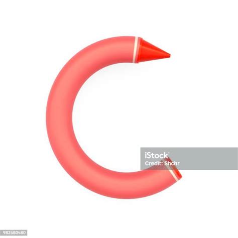 컬러 왁 스 크레용 조립 같은 흰색 배경 3d에 대문자 C 글꼴 이미지 렌더링 0명에 대한 스톡 사진 및 기타 이미지 0명