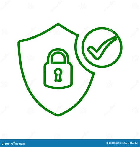 Protect Safety Secure Outline Icon Line Art Sketch Stock Illustration