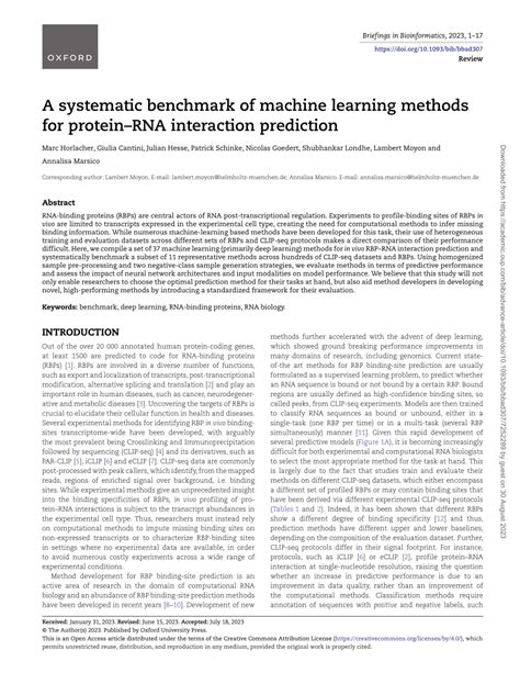 pdf a systematic benchmark of machine learning methods for protein