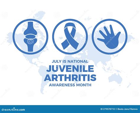 July Is Juvenile Arthritis Awareness Month Vector Illustration Stock
