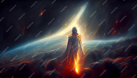 Premium Photo Celestial Being Shaped Entity In Space Galaxy Concept Art Illustration