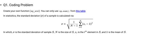 Solved Q1 Coding Problem Create Your Own Function Mystd