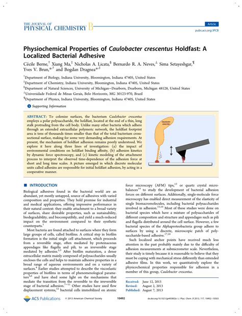 Pdf Physiochemical Properties Of Caulobacter Crescentus Dokumentips
