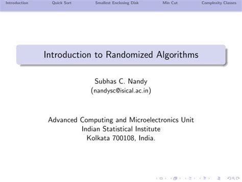 Introduction To Randomized Algorithms