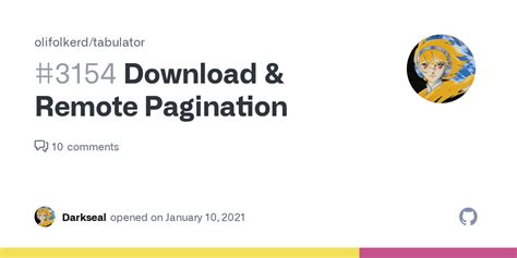 Download And Remote Pagination · Issue 3154 · Olifolkerd Tabulator · Github