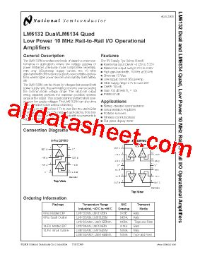 LM6134AIM Datasheet PDF National Semiconductor TI