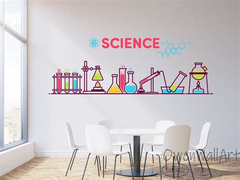 Colorful Science Wall Art Vinyl Decal Educational Wall Sticker For School Wall Art Classroom