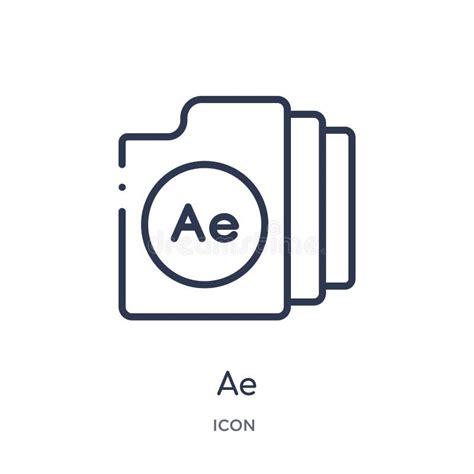 Linear Ae Icon From File Type Outline Collection Thin Line Ae Vector Isolated On White