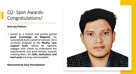 jerin joy on linkedin spotaward recognition teamwork