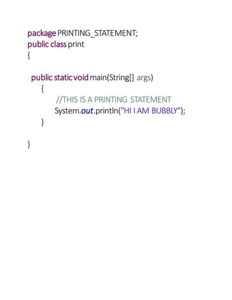 Printing A Statement In Java Docx
