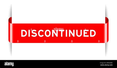Red Color Inserted Label Banner With Word Discontinued On White Background Stock Vector Image