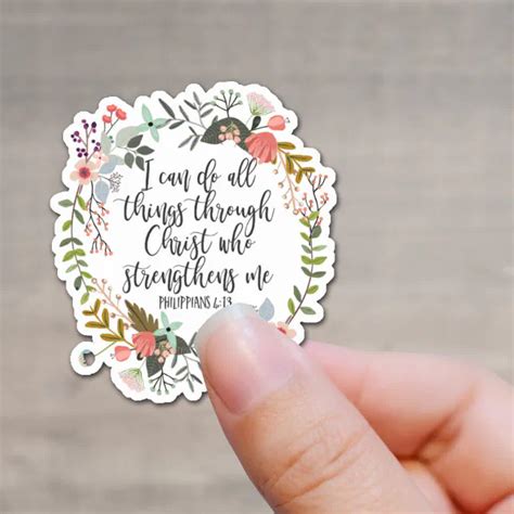 Philippians 413 Bible Scripture Verse Sticker Zazzle