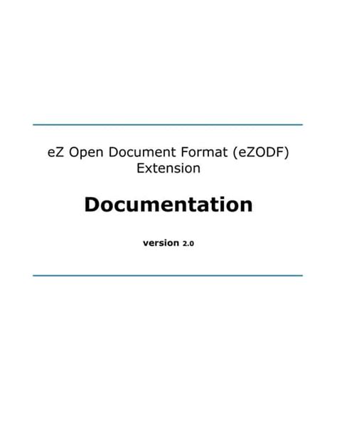 Ezodf Extension Documentation Pdf