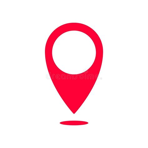 Red Map Pin Icon Symbolizing Location And Navigation For Geographic Or Map Applications Stock