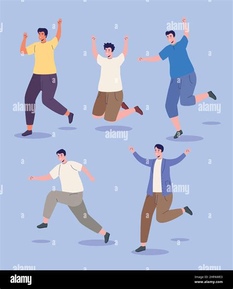 Icons With Men Floating Stock Vector Image Art Alamy