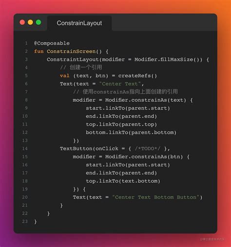 jetpack compose 约束布局 constrainlayoutcompose 中使用 constranis 掘金