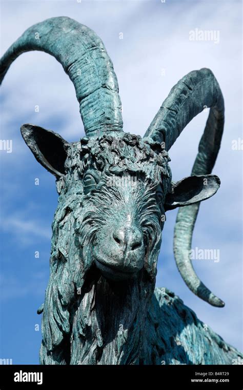 Detail Of The Famous Great Orme Goat At The Summit Visitors Center Llandudno Conway Clwyd North