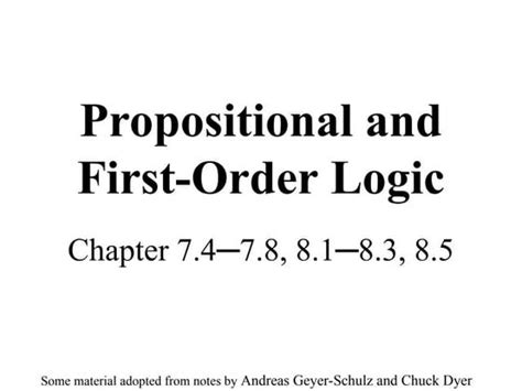 Propositional Logic In Artificial Intelligence Ppt