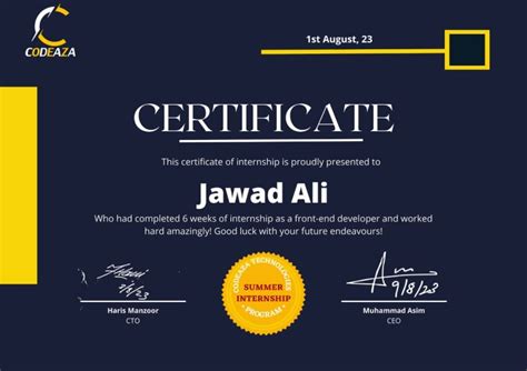 Jawad Ali On Linkedin Internship Experience Frontend