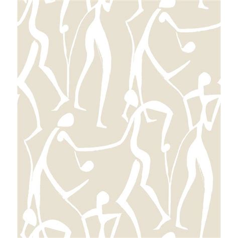 York Wallcoverings Beige Joyful Dancers Nude Wallpaper Zm2834 The