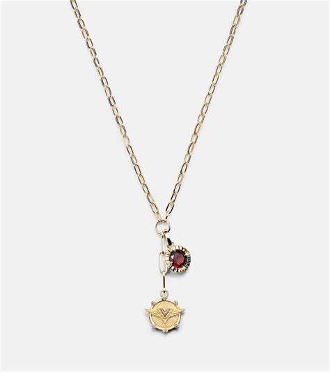 Vivacity And Internal Compass 18kt Gold Necklace With Diamonds In Gold