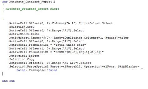 Automate Database Reports With Record Macro Function In Excel Commerce Curve