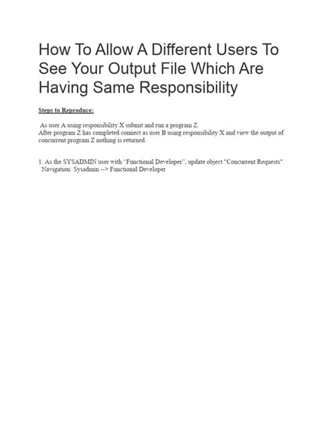 How To Allow A Different Users To See Your Output File Which Are Having