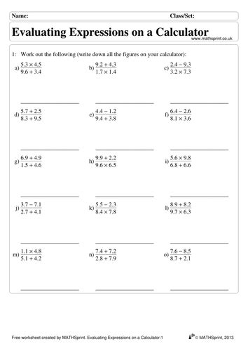 Calculator Practice Questions Solutions Teaching Resources