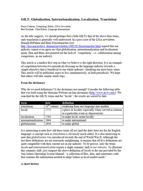 Gilt Globalization Internationalization Localization Translation Pdf Computing