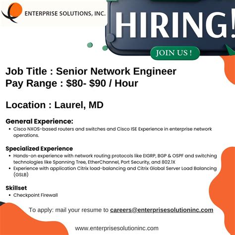 enterprise solutions inc on linkedin hiring networkengineer