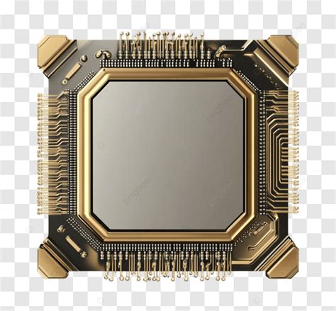 Golden Processor Chip For Technological Innovations Golden Microchip Advanced Processor Design