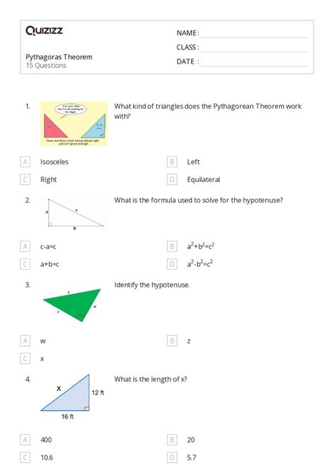 50 Converse Pythagoras Theorem Worksheets For 9th Class On Quizizz Free And Printable