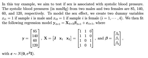Solved In This Toy Example We Aim To Test If Sex Is