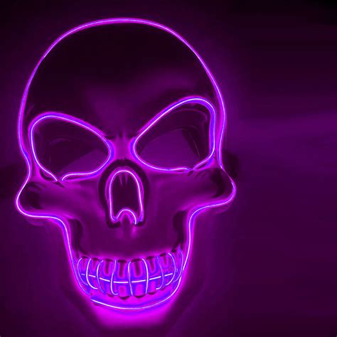 Halloween Skeleton Mask Led Scary El Wire Mask Light Up Festival