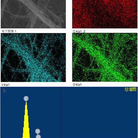 A Sem And Element Mapping Of V2o4rgo B Eds Spectrum Of V2o4rgo