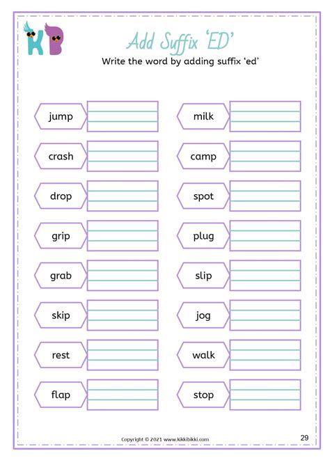Adding Suffix Ed Free Phonics Printable Worksheets